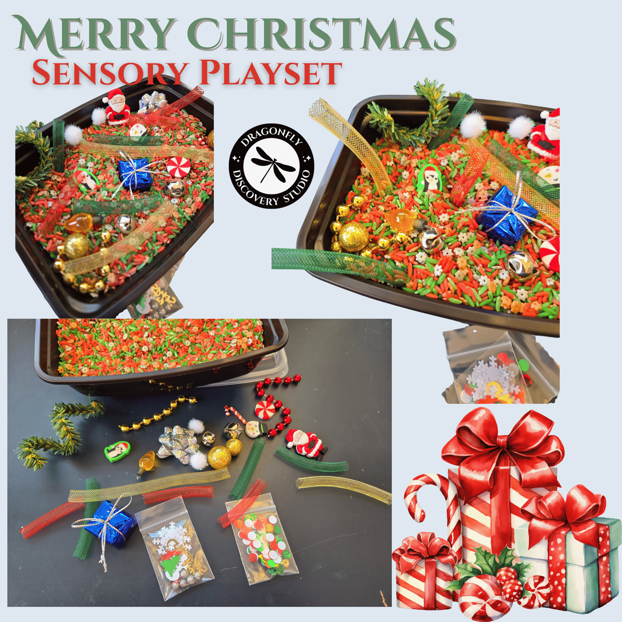 Merry Christmas Sensory Playset – Dragonfly Discovery Studio